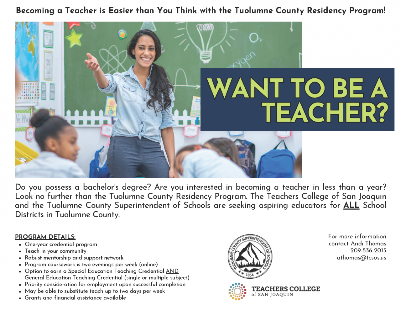 Want To Be a Teacher? | Big Oak Flat Groveland Unified School District